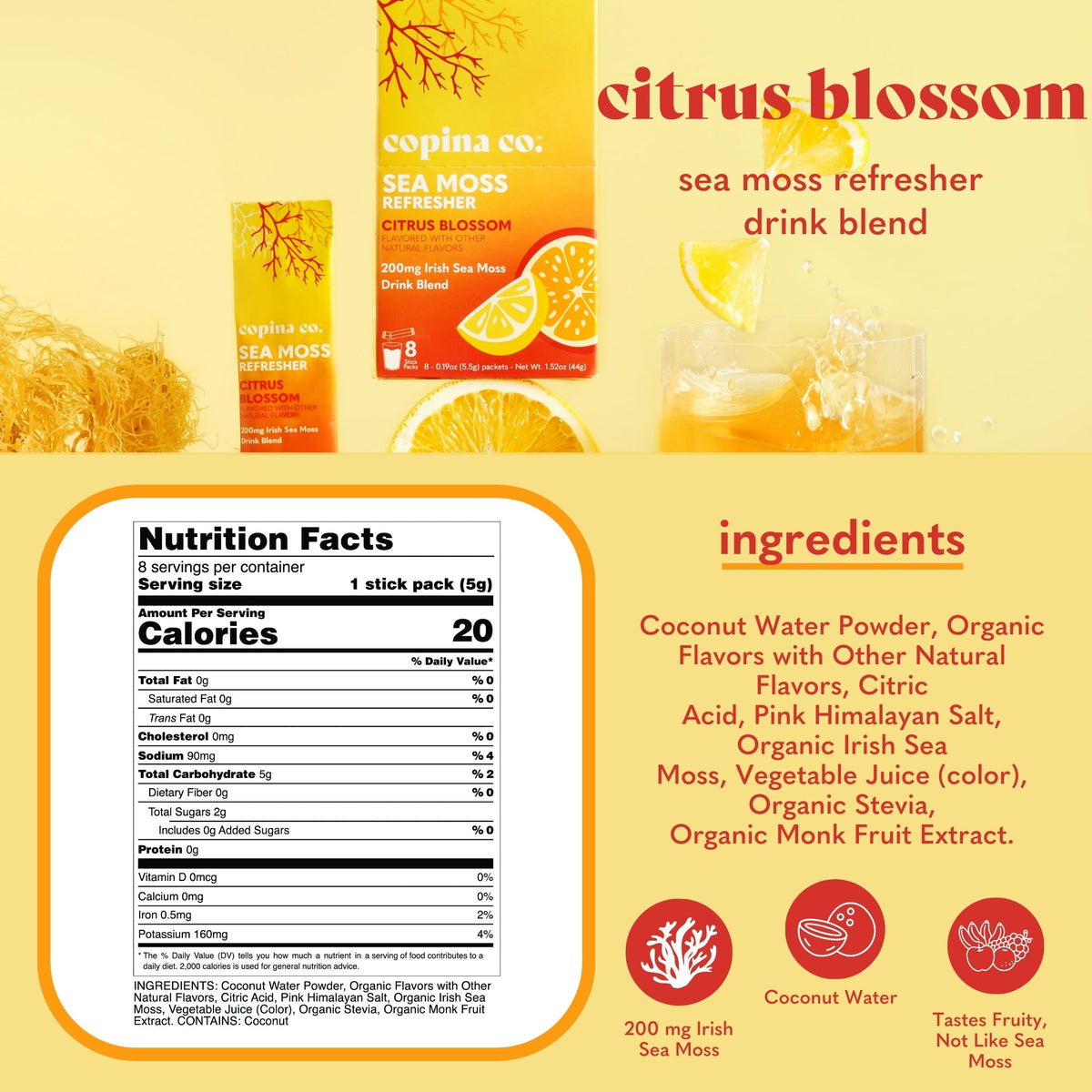 Citrus Blossom Sea Moss Refresher (16 Stick Pack Pouch)